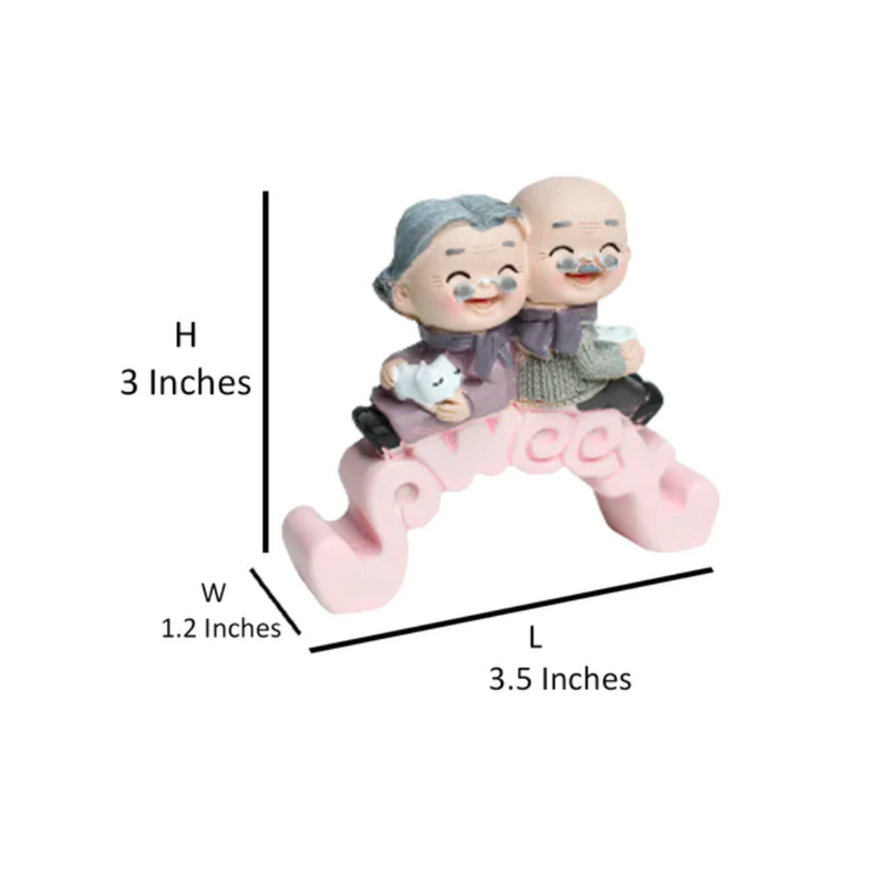 Miniature Sweet Old Couple Sitting Decor – myBageecha