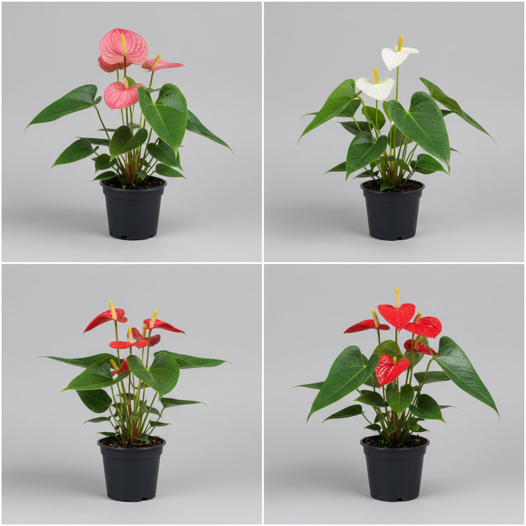 Anthurium 4-Color Combo – Tropical Elegance in Every Hue
