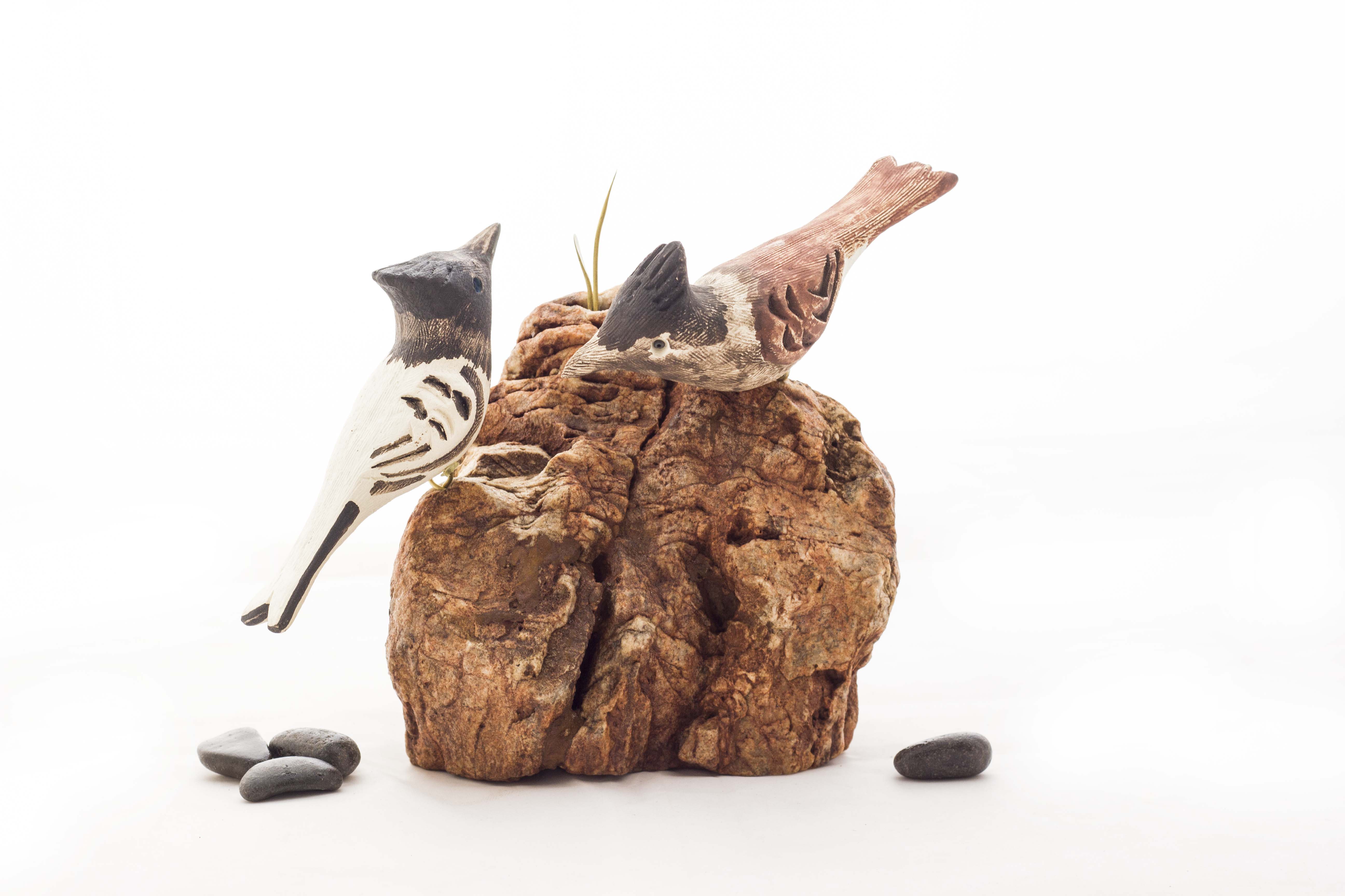 Exotic Paradise Flycatcher Stone Base Table Tops
