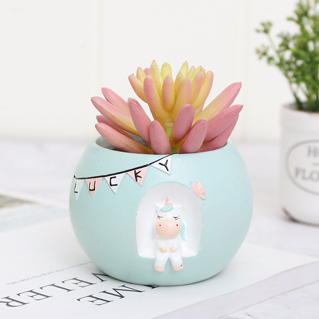 Cute Dreamy Unicorn Resin Succulent Pot