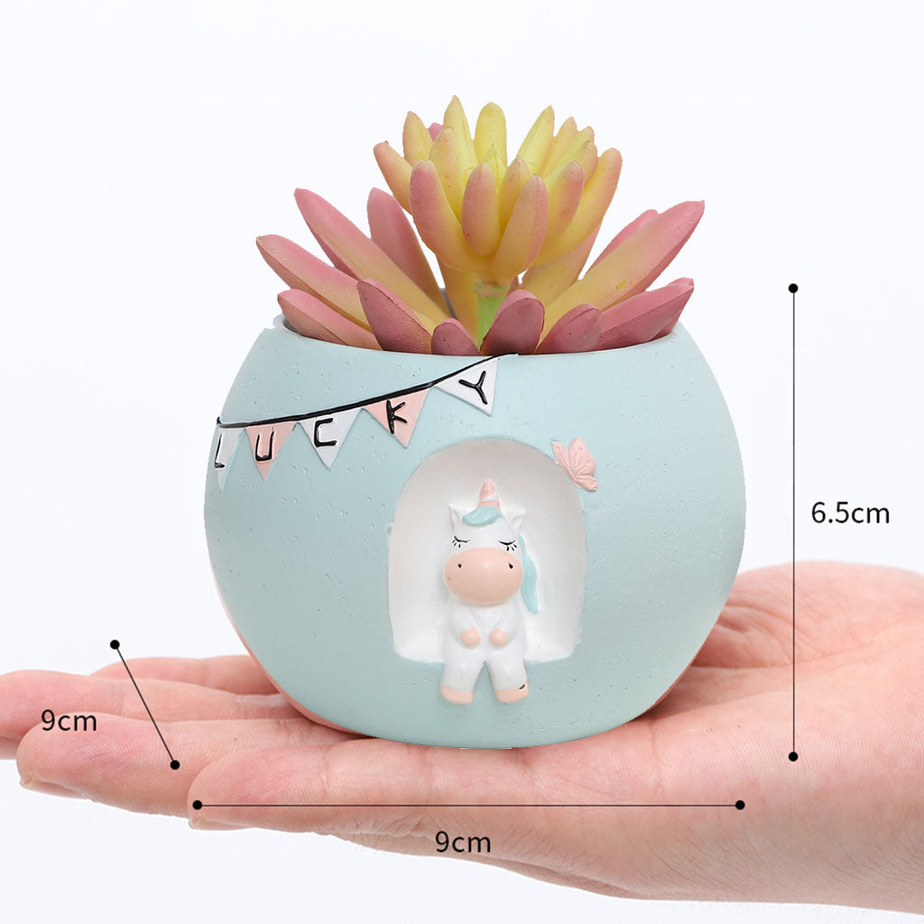 Cute Dreamy Unicorn Resin Succulent Pot