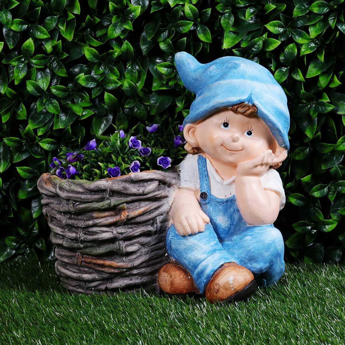 Boy sitting with Pot Planter