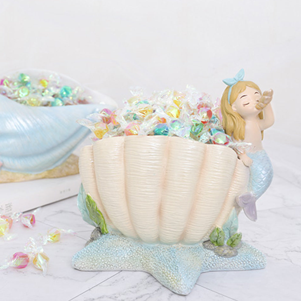 Cute Mermaid Blowing Shell Resin Succulent Pot – myBageecha